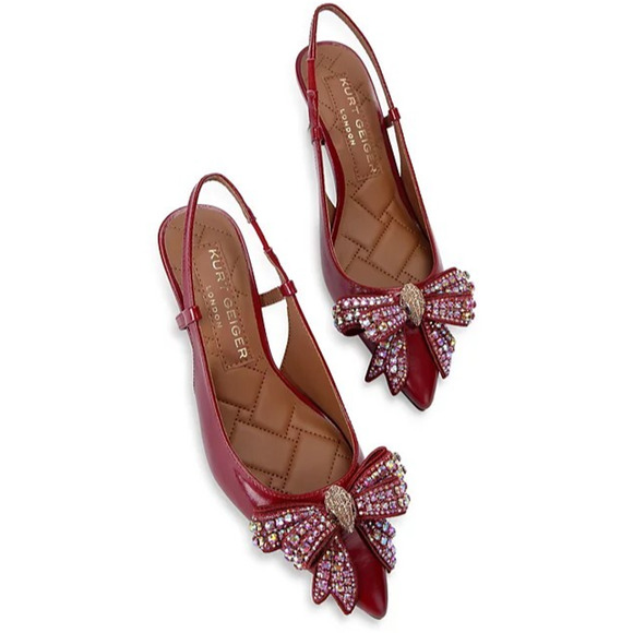 Kurt Geiger | Shoes | Kurt Geiger Red Patent Belgravia Pointed Toe Bow ...